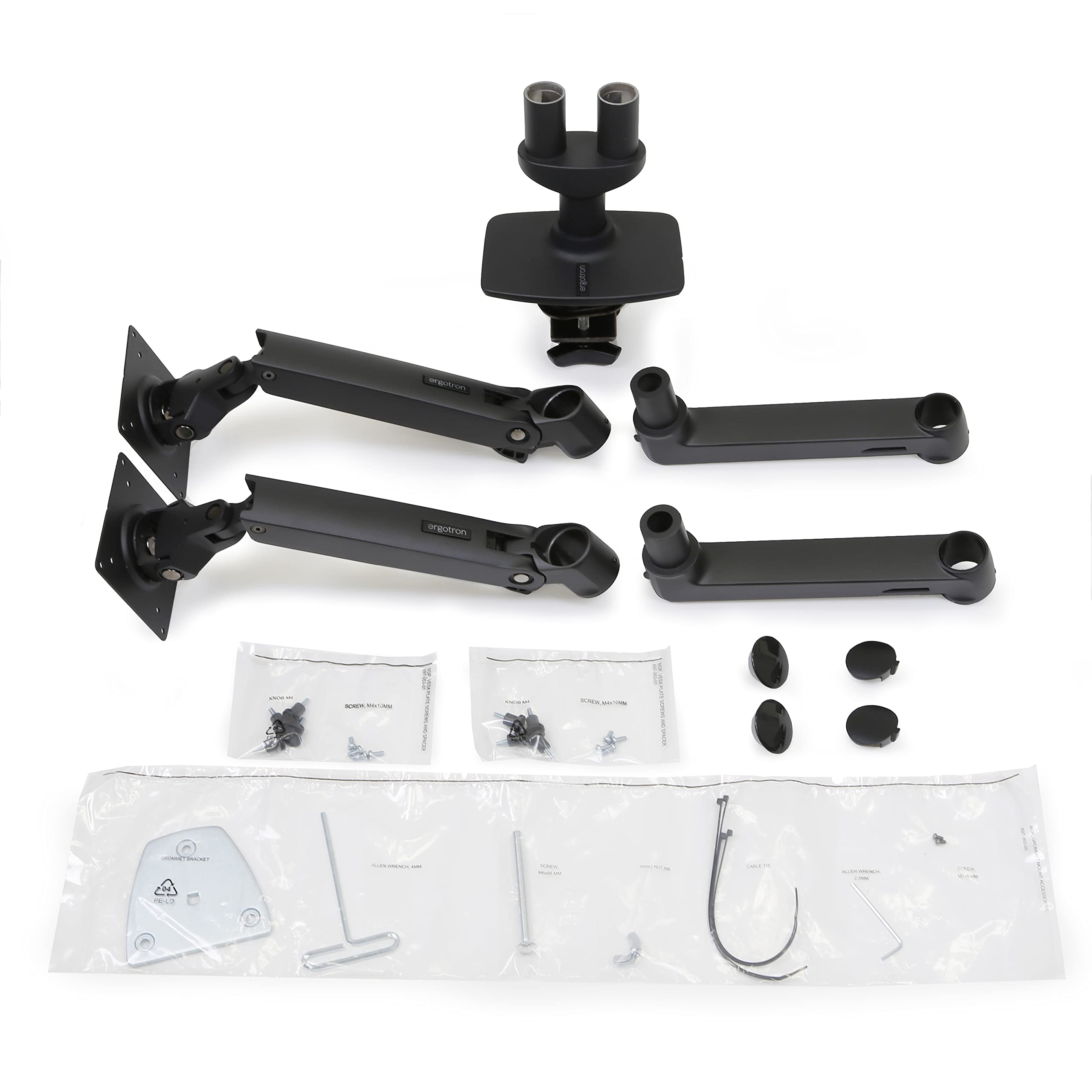 Ergotron β LX Dual Monitor Arm, VESA Desk Mount β for 2 Monitors Up to 27 Inches, 7 to 20 lbs Each β Matte Black
