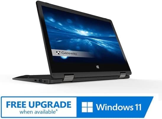 Gateway Newest Touchscreen 11.6 HD 2-in-1 Convertible Laptop in Black Intel N4020 4GB RAM 64GB SSD Mini-HDMI Webcam Windows 10 S