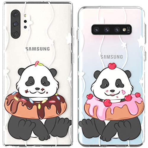Toik Matching Couple Cases for Apple iPhone 11 Pro Xs Max Xr 10 X 8 Plus 7 6s 5s SE Kawaii Print Panda Silicone BFFs Animals Doughnut Gift Best Friend Sweet Relationship Girlfriend Cute