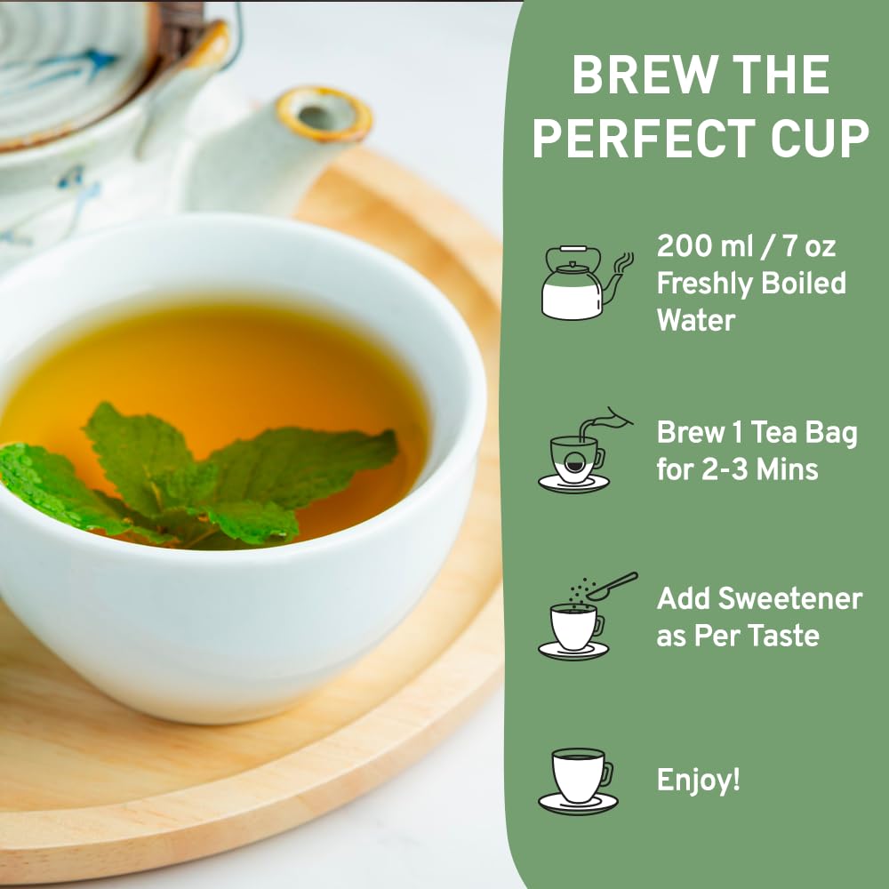 HANDPICK, Peppermint Tea Bags (100 Herbal Tea Bags) Caffeine Free, Non-GMO - Minty, Fresh & Cool flavor | Premium Round Eco Conscious Tea Bags