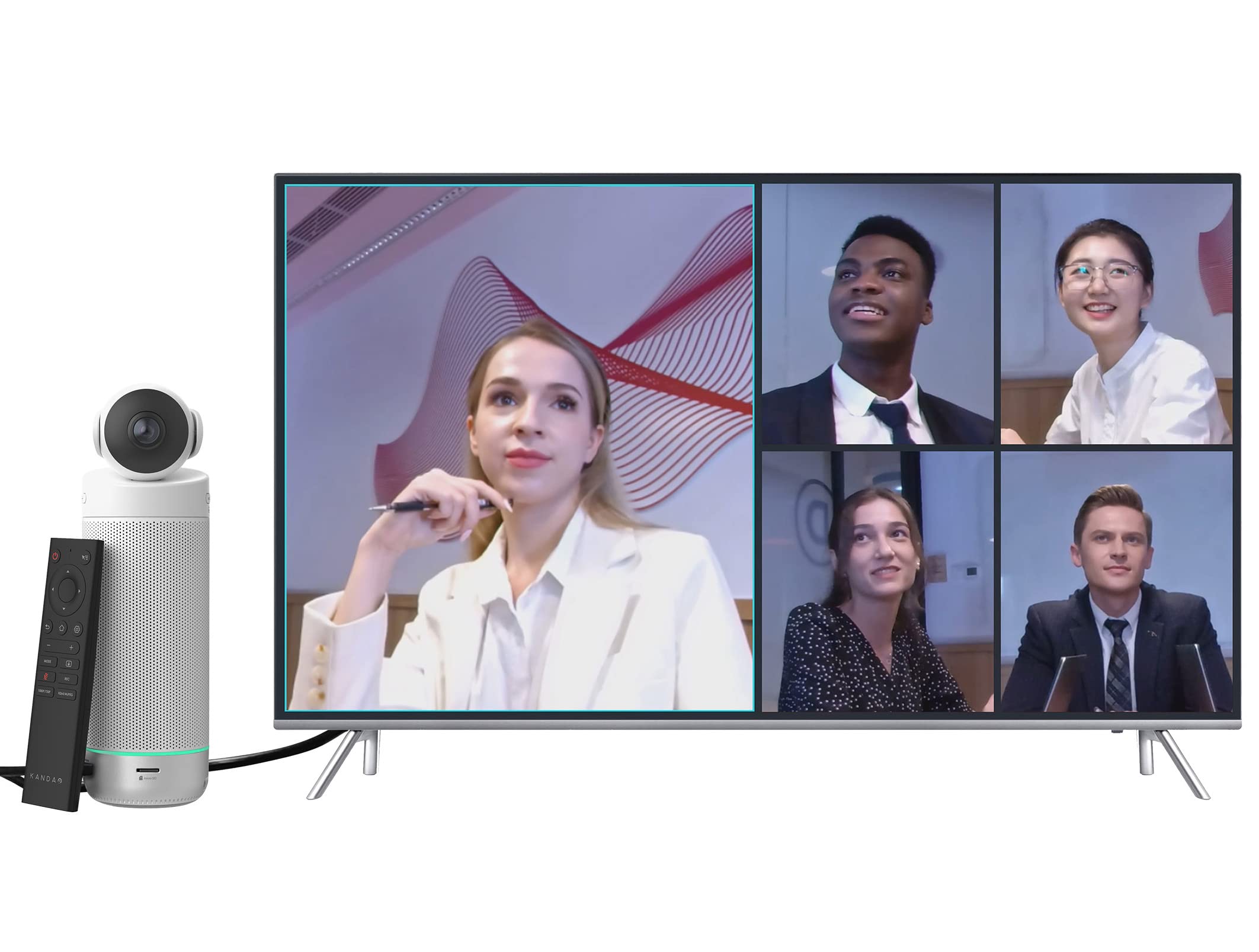 KanDao Video Conference Camera, Smart Video Conferencing System, AI 3.0, 8*Mic, Speaker, 180 Degree, Build-in System WiFi/HDMI, Smart Capture and Trace, Intelligent Identify, Video Meeting Camera
