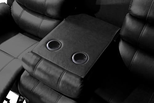 Kingway Inc Dexon Sectional Recliner Sofa Set for living room, Black