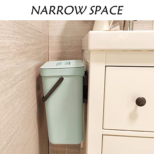StoneSpace Under Sink Compost Bin Indoor Kitchen Sealed, 3.2 Gallon/12L Compost Bucket for Kitchen, Wall Mounted Small Trash Can with Lid,1 Pack Blue