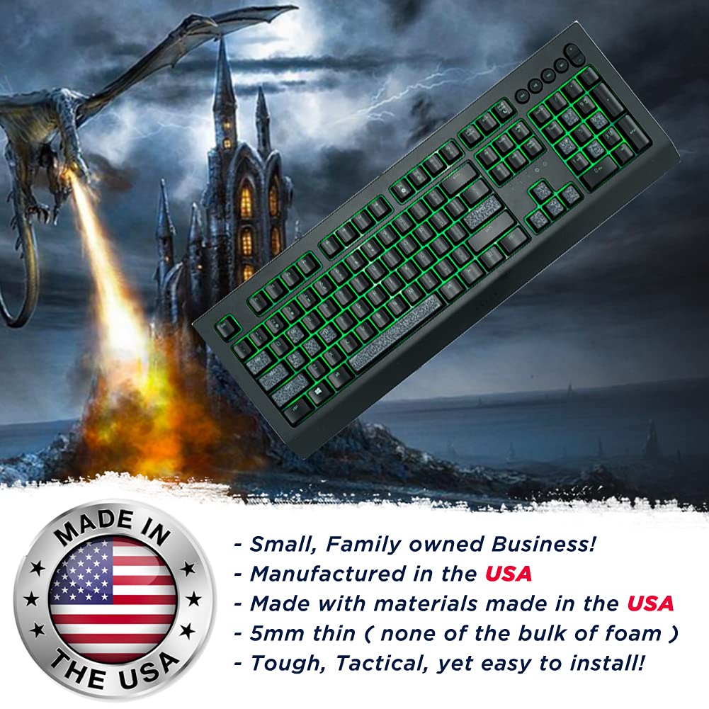 Dragon Grips Gaming Keyboard Grips, 35 Pcs Clear Keyboard Grip Stickers, Fits for All Mechanical Keyboards, Backlit Keycaps, and Self-Adhesive Rubberized Gaming Mouse Grip Tape for Razer & Logitech