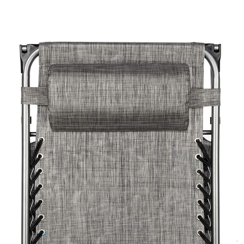 VINGLI Upgraded Zero Gravity Chair Lounge Outdoor Chairs with Folding Canopy Shade,Trays, Folding Patio Recliner Chairs for Backyard Poolside Garden (Grey)