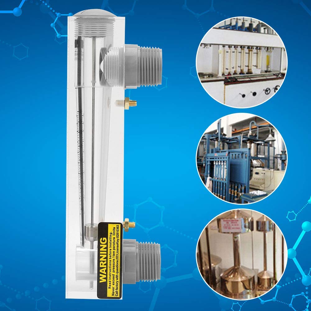 Water Meter, 1-10GPM 0.6MPa Knob Panel Type Liquid Meter, ZG1" Acylic Water Liquid Flowmeter for Measuring Rate of Liquid Medium