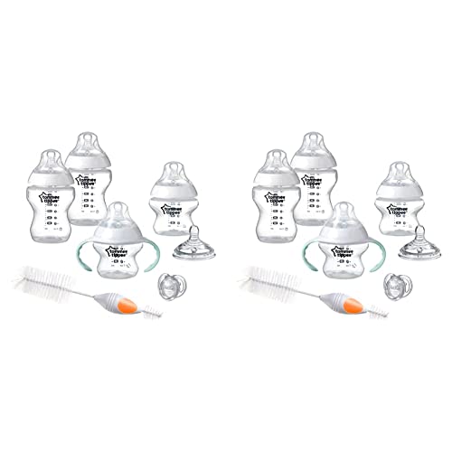 Tommee Tippee Closer to Nature Baby Bottle, Anti-Colic Valve, Breast-Like Nipple for Natural Latch, BPA-Free - Extra Slow Flow, 5 Ounce (2 Count) (Pack of 2)