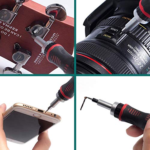 JENABOM 61 in 1 Ratcheting Screwdriver Set, Magnetic Screwdriver Bit Set with Rotatable Ratchet Handles, Sockets & Bits, Household Repair Tool Kits for Computers, Electronic Devices, Furniture