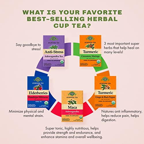 Herbal Cup Ayurveda Tea, Organic Anti-Stress, No Caffeine Herbal Supplement (Anti-Stress, 16 Count (Pack of 1))