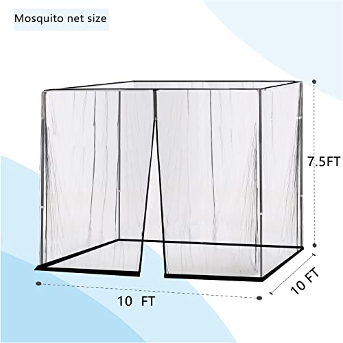 Tiimmgaal 10' x 10' Patio Umbrellas Netting Mosquito Netting, Gazebo Canopy Patio Umbrella square clearance or circularity OtdoorCanopy Umbrella Screen (Black)(Note: mosquito netting only)