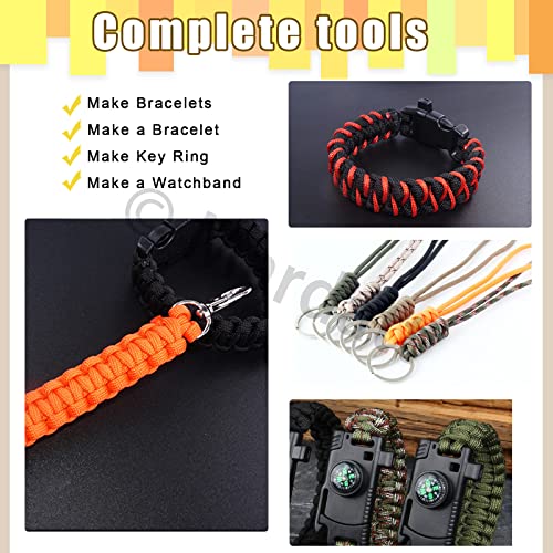 Mardatt 21Pcs Bracelet Jig Kit with Bracelet Maker Knotters Tool Kit, Adjustable Length Paracord Jig Lacing Needles Paracord FID Set for Wristband Braiding DIY Craft Bracelets Weaving