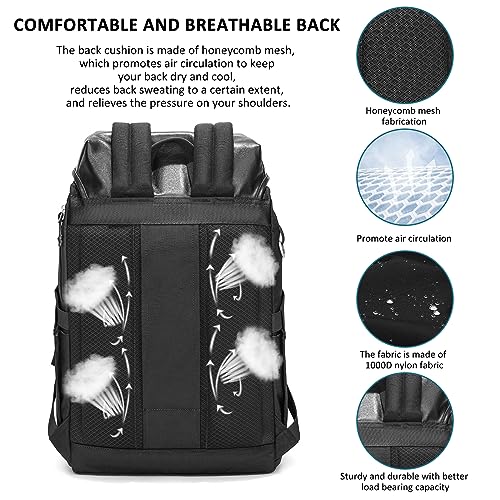 EYAMU Travel laptop backpack, Vintage Backpack,Carry on backpack,waterproof backpack,College Backpack,Fits 15.6 Inch Laptop, Men & Women (Black)