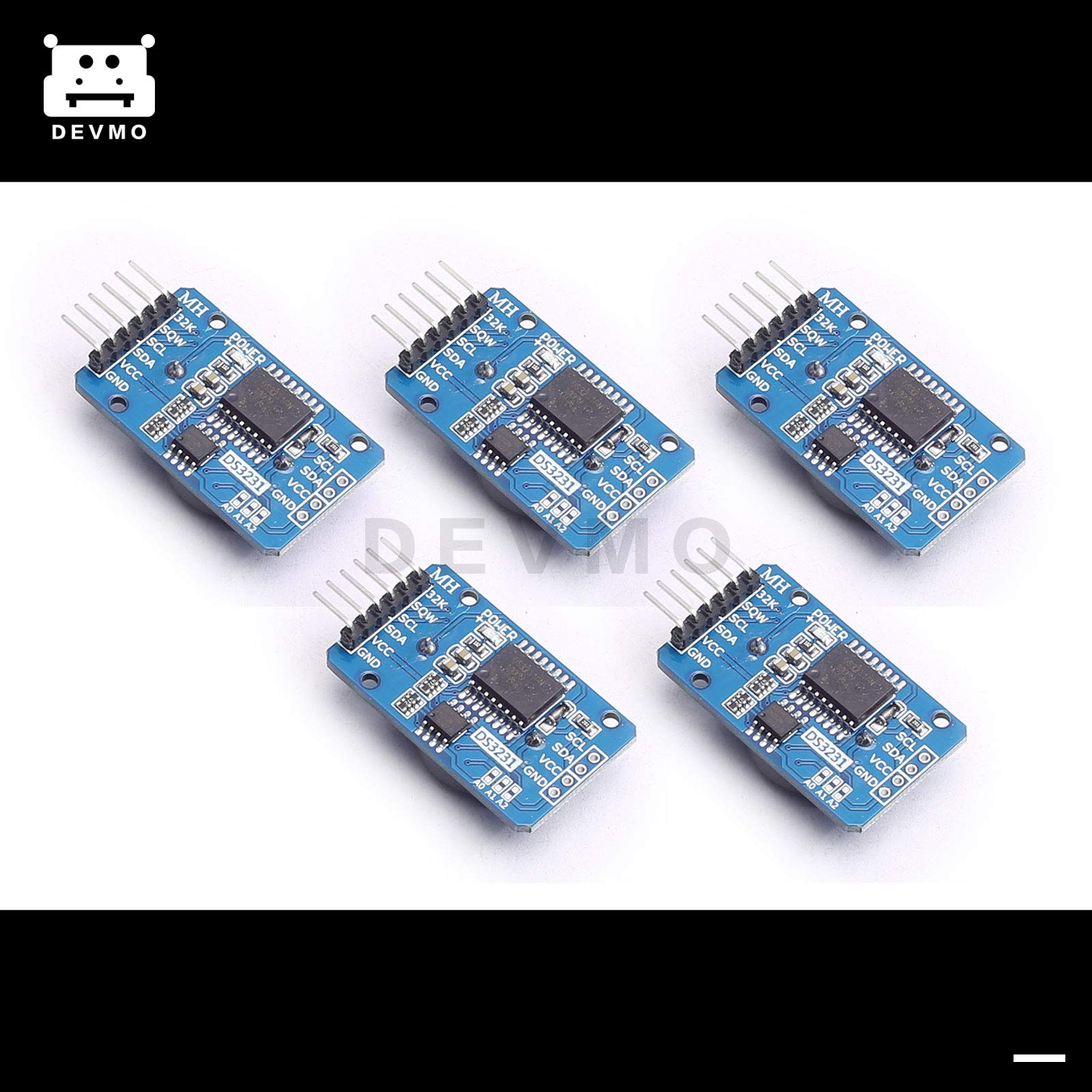 DEVMO 5pcs DS3231 AT24C32 Clock Module Real Time Clock Module IIC RTC Module Compatible with Ar-duino Without Battery