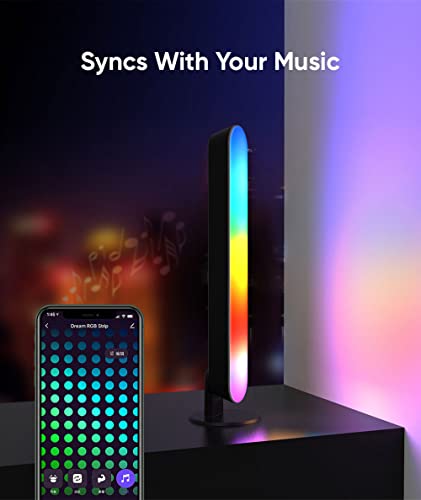 Smart LED Light Bars 2 PCS, Light Bar Dimmable Color Changing with Music Sync, Ambient Lighting Compatible with Alexa and Google Assistant, Gaming Lights with WiFi APP