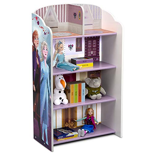 Disney Frozen II 3-Piece Toddler Playroom Set by Delta Children - Set Includes: Activity Easel, 4-Shelf Playhouse Bookcase and Convertible Bench/Desk