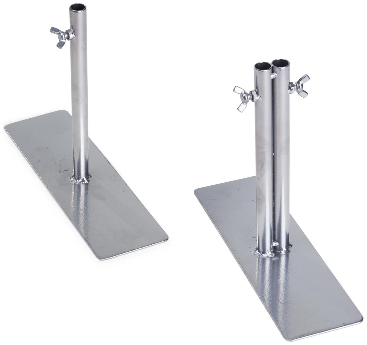 Displays2go 75 Inch 2-Panel Exhibit Displays, Iron Construction, Floor Standing, Double Sided β Silver Finish (AD2PNL)