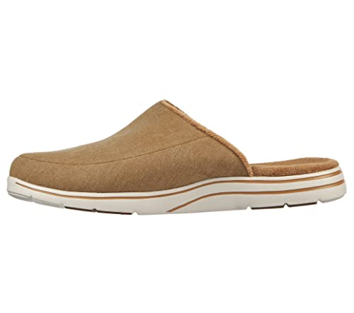Skechers Men's Gowalk Arch Fit Lounge-Comfy Indoor Outdoor Athletic House Shoe Slippers, Wheat, 8.5