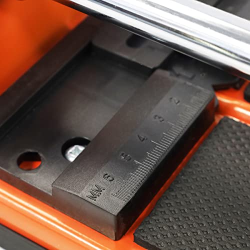 TILER 14 Inch Manual Tile Cutter, Professional Porcelain Ceramic Tile Cutter with Chrome Plated Solid Rails, Tungsten Carbide Cutting Wheel, Adjustable Fence Gauge, Anti-Skid Feet 8103E-2