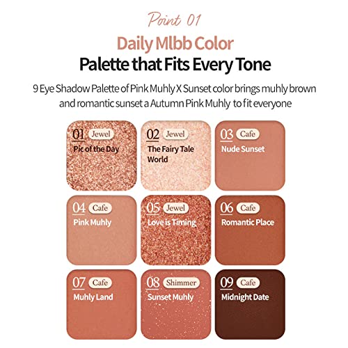 ETUDE HOUSE Play Color Eyes #Pink Muhly Romance | 9 Color Eye Shadow with Warm and Soft Autumn Colors | Eye Makeup | Korean Beauty