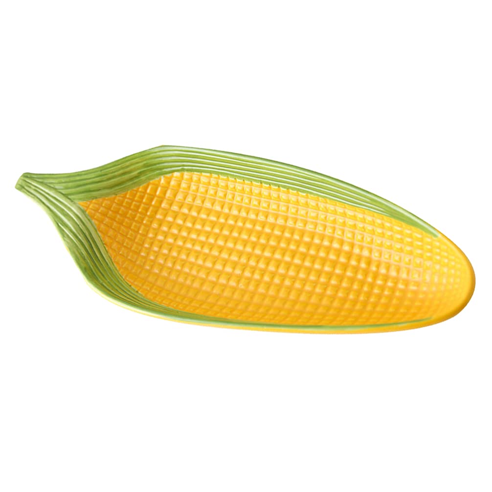 FOMIYES Ceramic Corn Trays, Corn on The Cob Dish, The Cob Porcelain Corn Dishes Corn Holders Appetizers Plate for Home and Kitchen