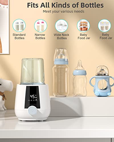 Tizwis Baby Bottle Warmer for Breastmilk or Formula, Fast Baby Milk Warmer with Timer, Smart Temperature Control, Multifunctional Bottle Warmers with Defrost, Thaw, Keep, Heat Baby Food Jars Function