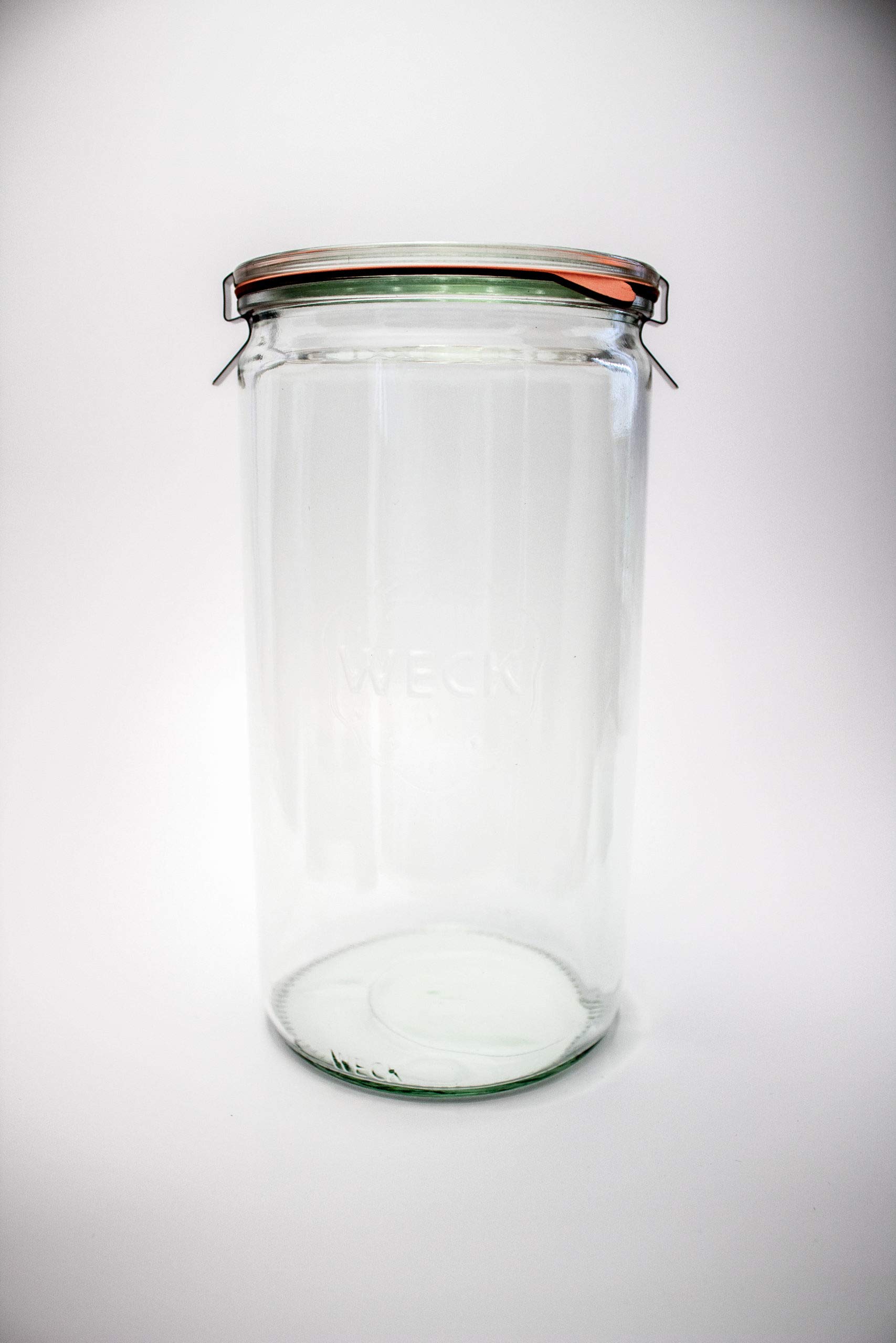 Weck Jar 974 Glass Jars 1.5L with Large Storage Capacity Preserving Jars with Airtight Lids Suitable for Pickling - 1 Jar with Glass Lid & Wooden Lid 54 fl. oz
