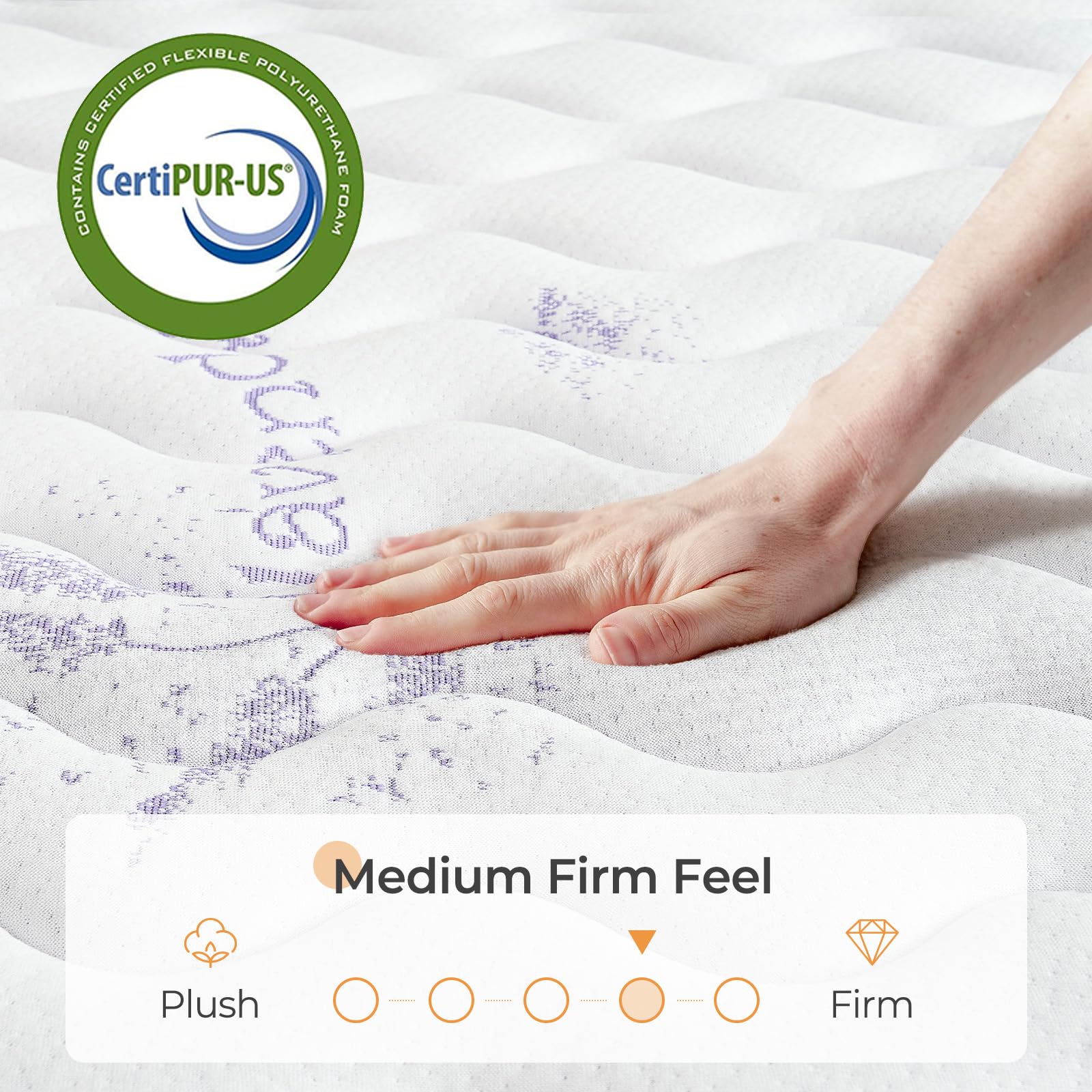 Vesgantti Queen Mattress, 12 Inch Innerspring Hybrid Queen Size Mattress with Memory Foam and Individual Pocket Spring, Mattress in a Box
