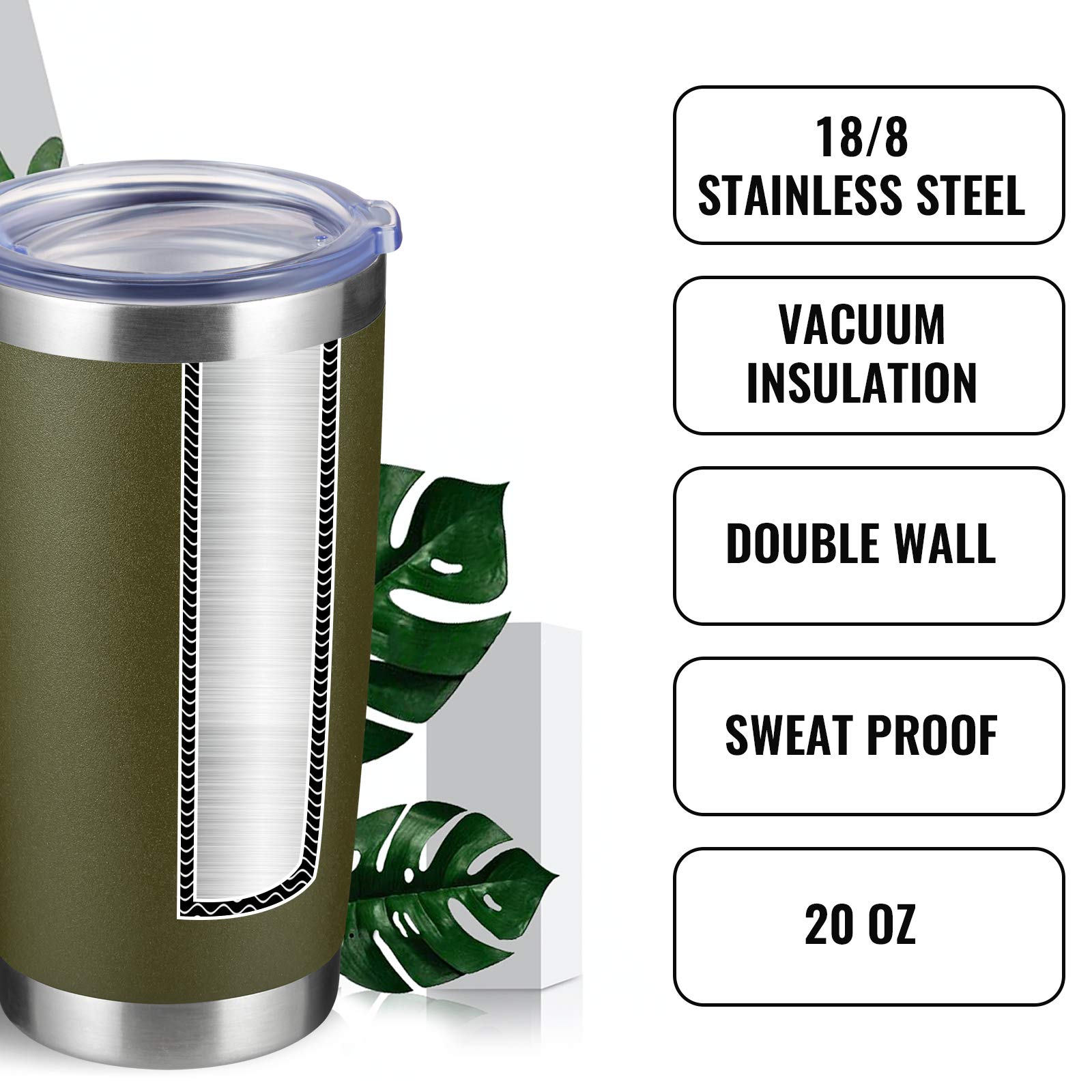 TDYDDYU 8 pack 20 OZ Double Wall Stainless Steel Vacuum Insulated Tumbler Coffee Travel Mug With Lid, Durable Powder Coated Insulated Coffee Cup for Cold & Hot Drinks (Combine colors, 8 pack)