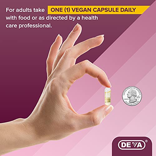 DEVA Vegan Evening Primrose Oil, Cold-pressed, Unrefined, 90 Capsules, 1-Pack