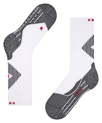 FALKE Unisex 4 GRIP Stabilizing Athletic Socks, Mid Calf, Compression Sock, Light Weight, Breathable Quick Dry, Nylon, White (White 2029), 10.5-11.5, 1 Pair