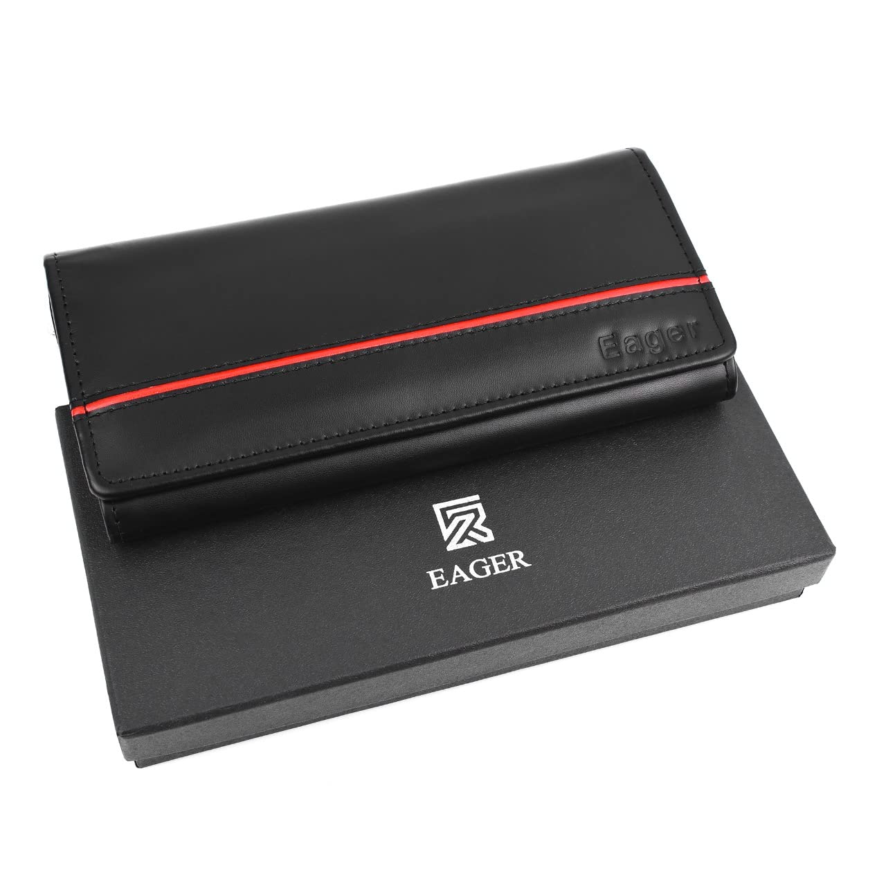Eager- Women’s Elegant Flap over Leather Wallet (Black)