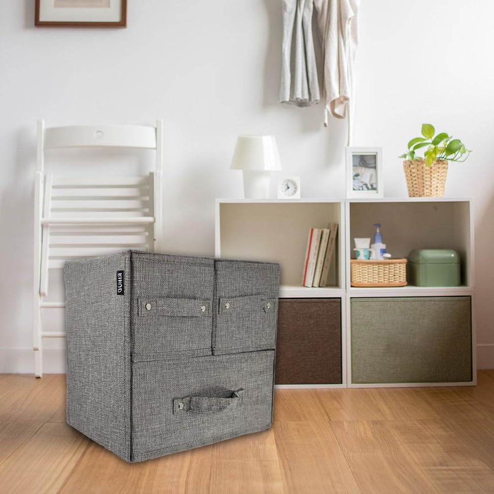 Lingerie Clothes Storage Drawer - PP Board Foldable Cabinet Organiser - Pull-out Drawer for Shelf Dresser Storage - Space Saving Storage Box for Underwear, Socks, Lingerie, Neckties, etc.(2 * 3)