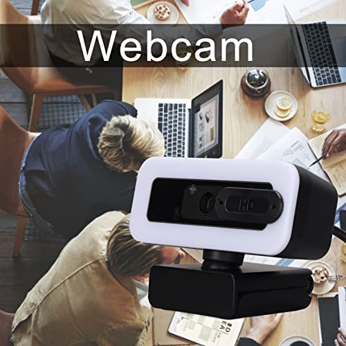 Webcam, Lighting Adjustment Autofocus Built in Microphone USB Web Computer Camera with Cover for Teaching Video Conferencing Plug and Play Hd Webcam for Pc Mac Laptop Desktop