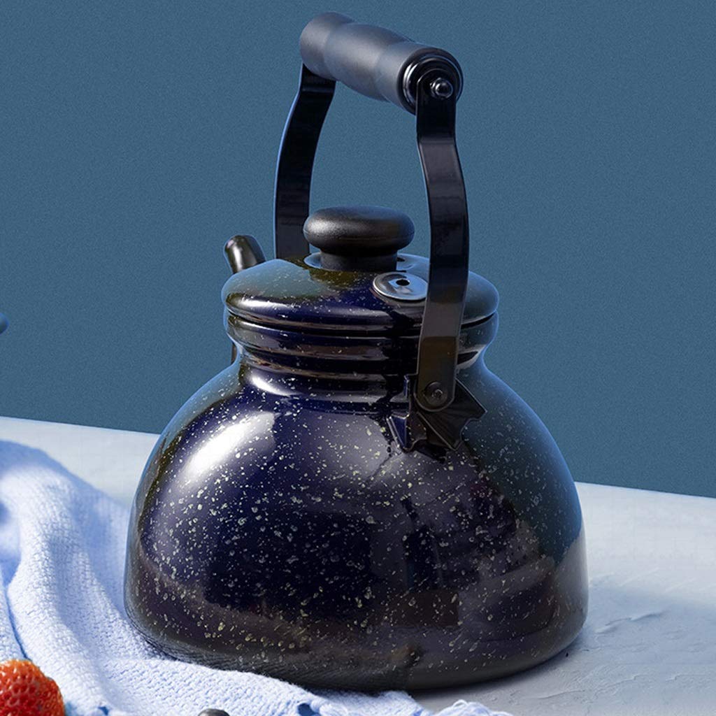 Enamel Kettle Blue Starry Sky Kettle Gas Large Capacity Teapot Whistling Teapot With Anti-scald Handle (2.5L, 84.5OZ) Multifunctional water kettle