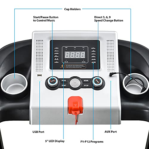 Electric Walking Treadmill Bike Folding Treadmill Indoor Walking Treadmill Treadmill Incline Workout for Running and Walking Jogging Exercise