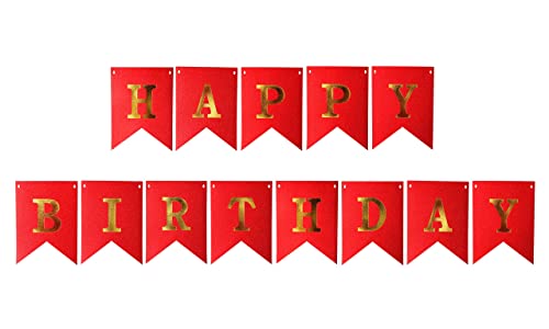 Happy Birthday Banner Decoration Red Birthday Party Decoration Banner Premium Party Supplies