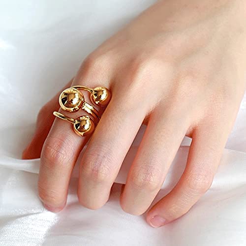 Fashion round ball open ring adjustable design multilayer rings for women charm ring jewelry for women