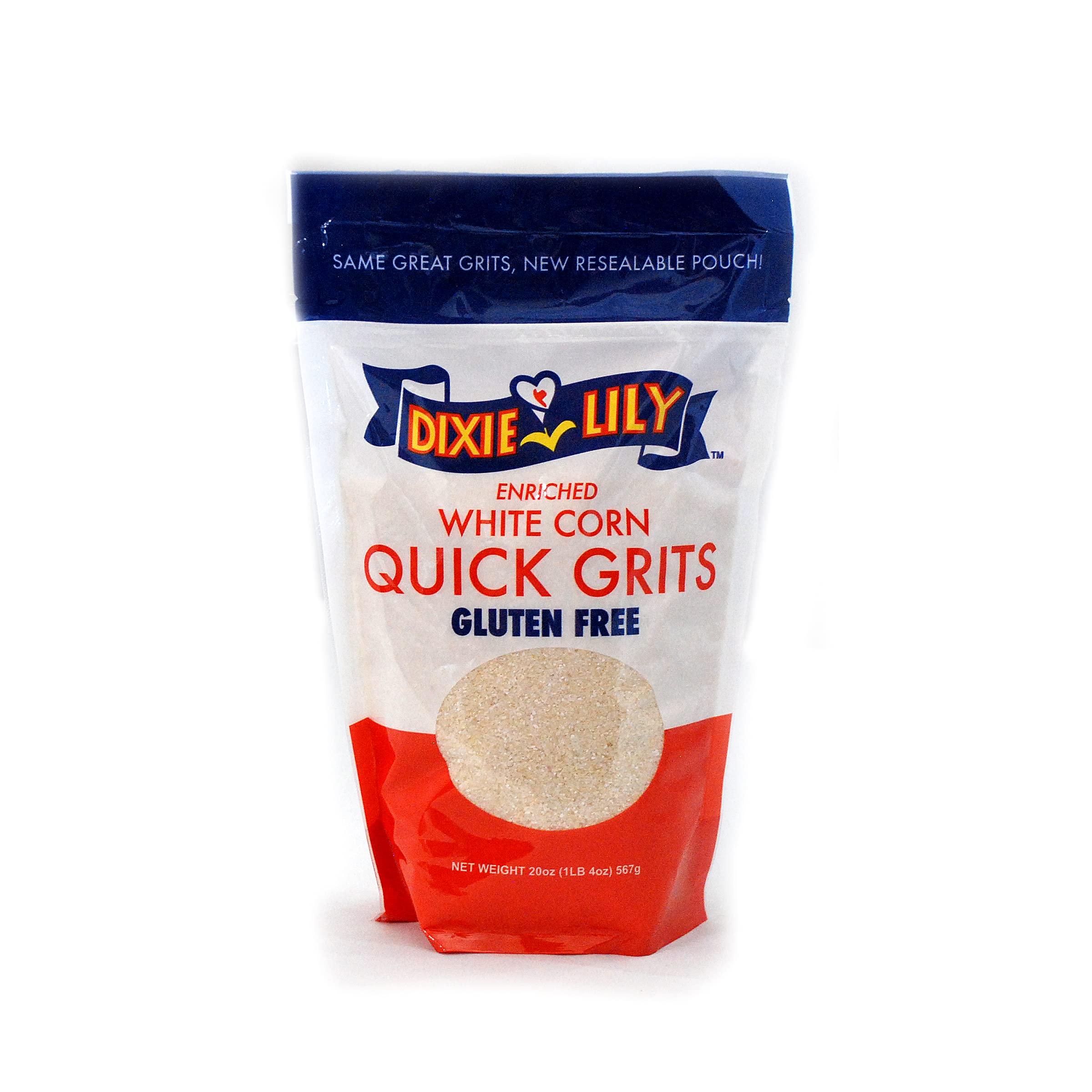 Dixie Lily White Grits Bundle - 2 x 20 oz Bags of White Dixie Lily Grits, Dixie Lily Grits White, Enriched White Corn Grits, Bundled with a JFS Recipe Card