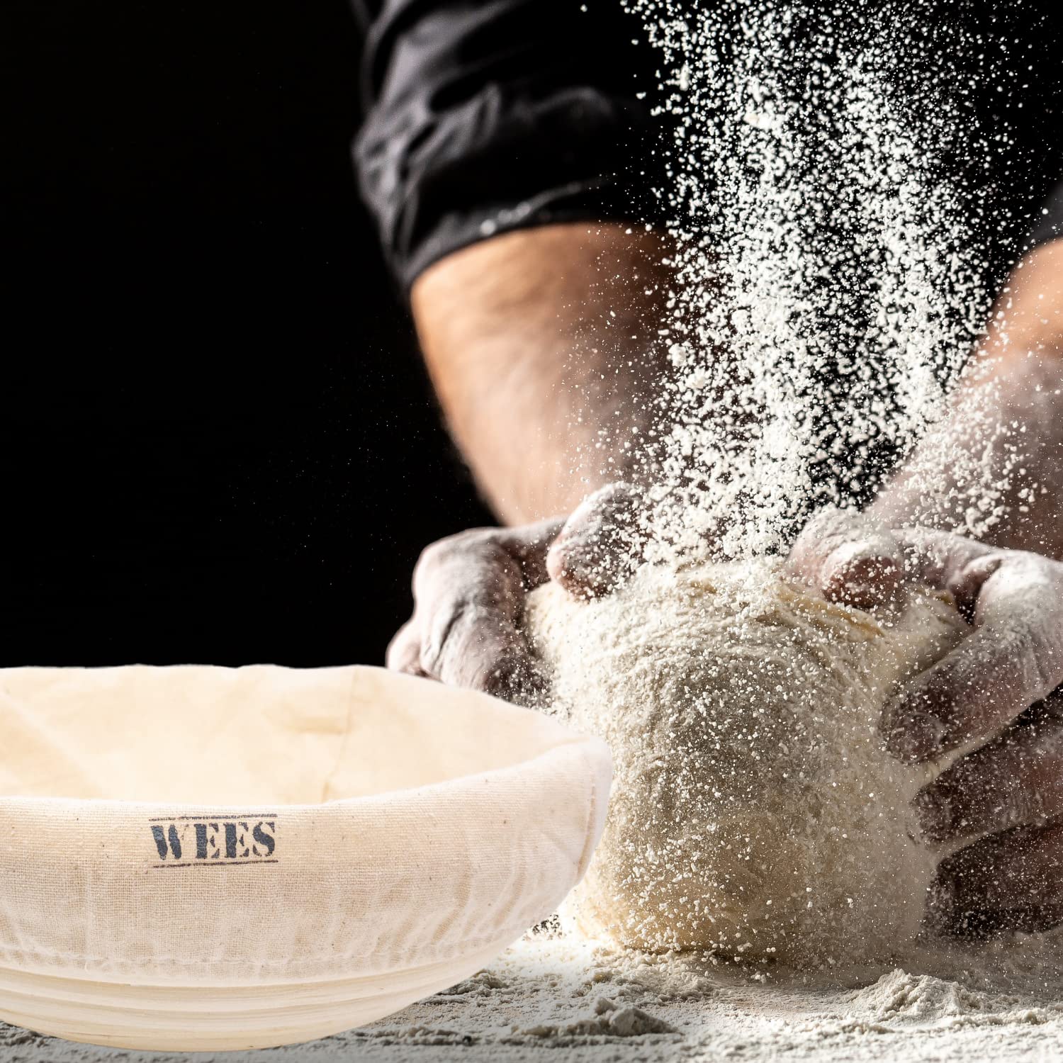 Handmade 9 Inch Bread Banneton Proofing Basket Round, Baking Bowl Dough Gifts for Professional and Home Backers, Proving Baskets for Sourdough with Linen Liner Cloth and User Guide