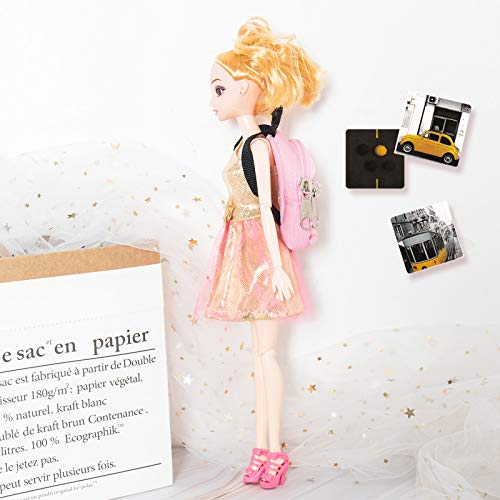 SOTOGO 31 Pieces Doll Accessories Include 10 Pieces Mini Doll Backpacks Mini Doll Bag Cute Zipper Backpack Mini Books Backpacks and 21 Pieces Miniatures Doll Books for Doll Accessories