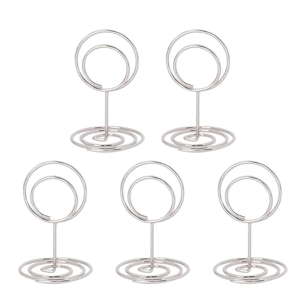 Small Size Table Card Holders 5pcs Classy Mini Metal Circle Table Card Holder for Party Birthday Anniversary Party