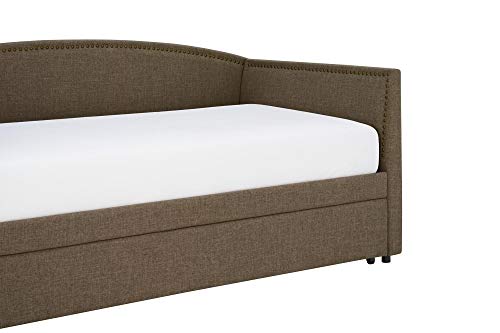 DHP Clara Linen Daybed with Trundle Set, Sofa Bed, Twin Size Frame, Oatmeal
