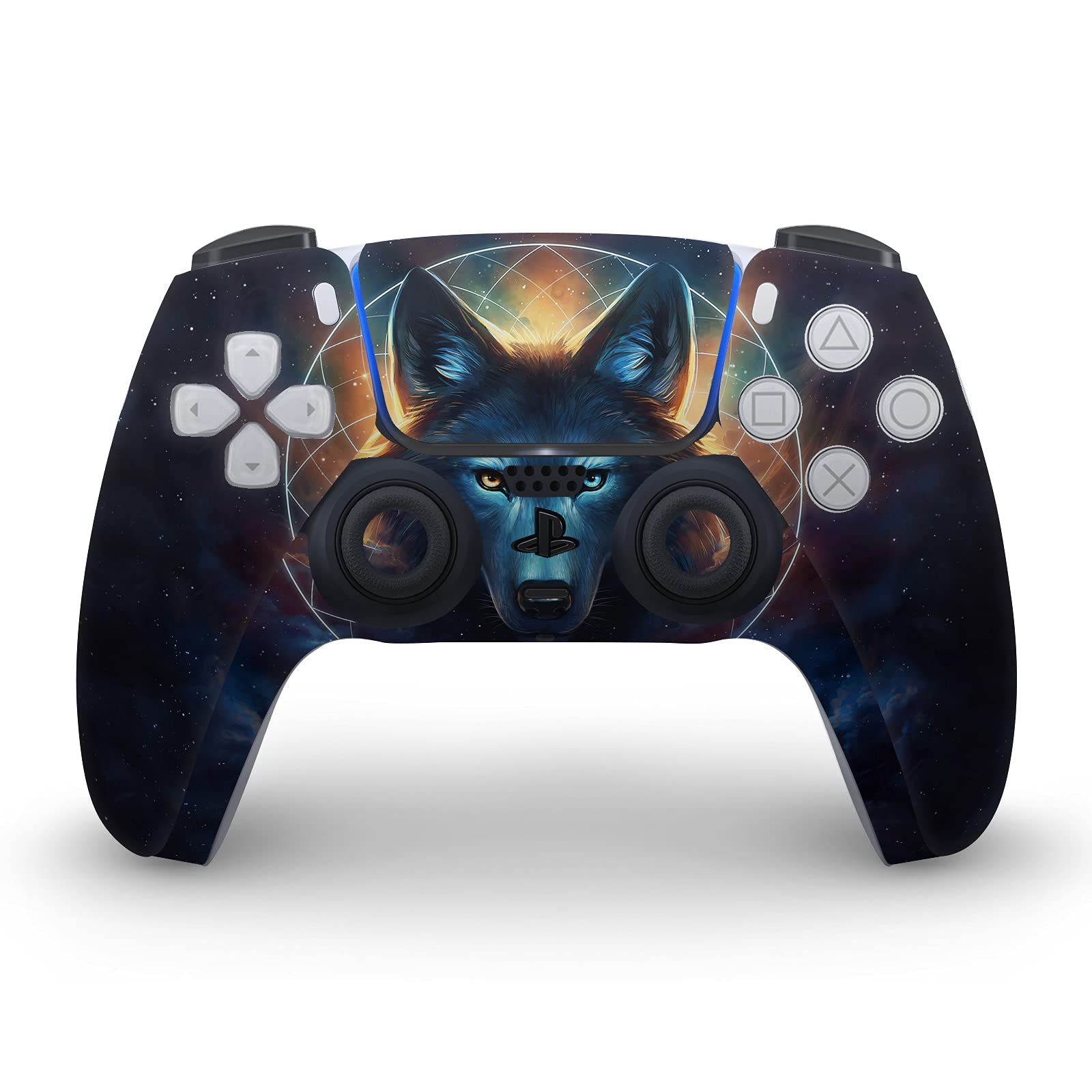 Dreamcatcher Wolf Art Mix Matte Vinyl Faceplate Sticker Gaming Skin Case Cover Compatible with Sony Playstation 5 PS5 Digital Edition Console and DualSense Controller