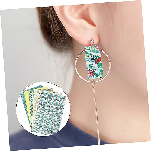 TEHAUX 6 Pcs Sheets Flower Animal Leather Quilting Kits Leather Fabric b y The Leather Scraps Leather Earrings Handmade Earrings Hand Jewelry DIY Patchwork Materials DIY Leather Sheet Bee