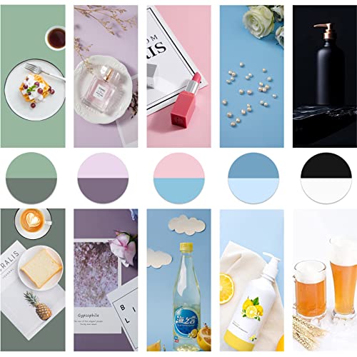EOAJAFOU 5pcs 34x22in Morandi Background Paper Photography Backdrops Solid Color Photo Background for Food, Pastry, Jewelry, Cosmetics Backdrop Shoot