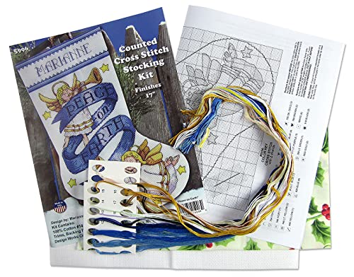 Tobin Peace On Earth Cross Stitch Stocking Kit, 17 Long 14 Count