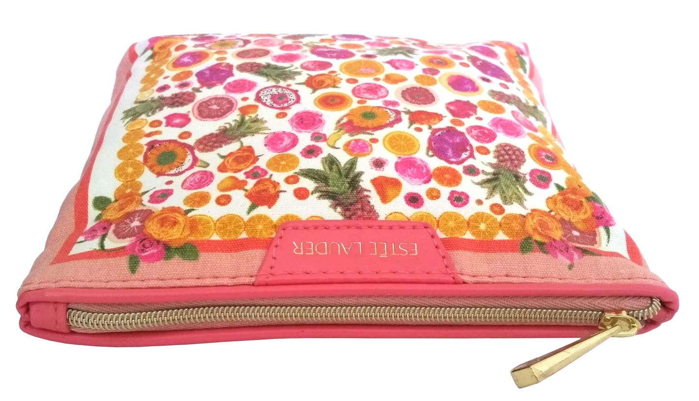 Estee Lauder Cosmetics Makeup Travel Bag (Amba Living x Estee Lauder ≈ Coral Print)