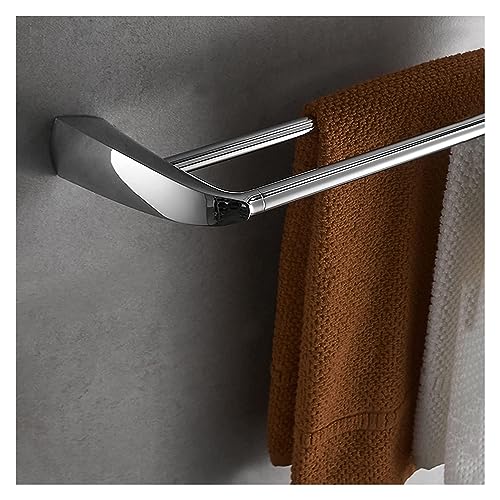 Towel BAR Rack Towel Rack Wall Mounted Double Towel Storage Rack Towel Bar,Zinc Alloy Towel Rod,Polished Finish Towel Shelf Holder for Bathroom and Kitchen/60Cm