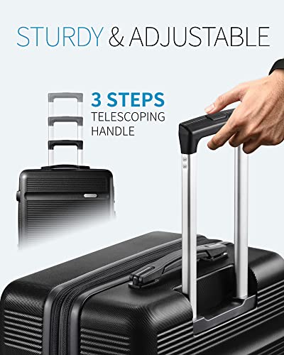 Zitahli Luggage, Expandable Suitcase Checked Luggage, Hardside Luggage with TSA Lock Spinner Wheels YKK zippers, 28in (Black)
