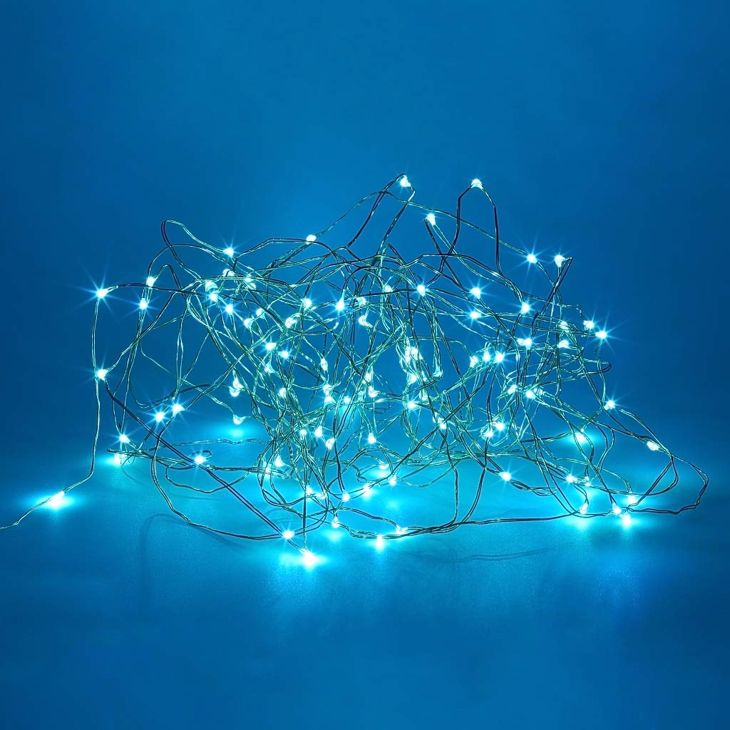 XNNATA Solar String Lights, 33Ft 100 LED Copper Wire Starry String Light, Indoor Outdoor Waterproof Solar Decoration Lights for Gardens, Home, Party Ornaments(Blue)